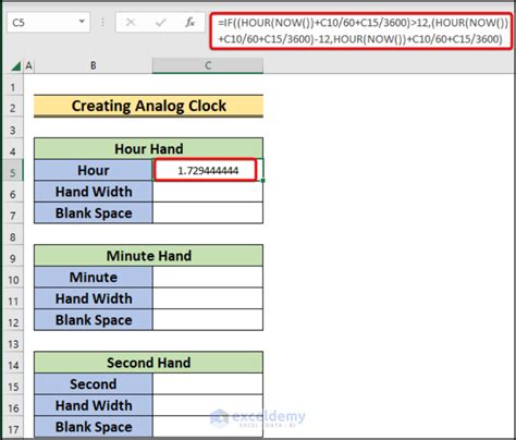 How To Create Analog Clock In Excel With Easy Steps