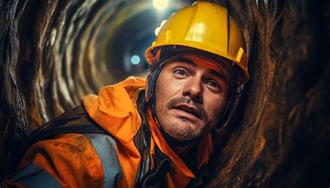 Premium Ai Image Work Accident Precautions Poster Tunnel Construction Works