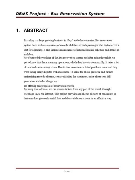 bus reservation management system pdf databases computing