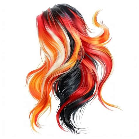 Vibrant Multi Colored Hair Wigs With Dynamic Waves Generative Ai Stock Illustration