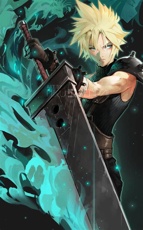 Cloud Strife Aerith Gainsborough Barret Wallace And Red Xiii Final