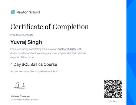 Sql Datascience Continuouslearning Professionalgrowth Newtonschool Yuvraj Singh