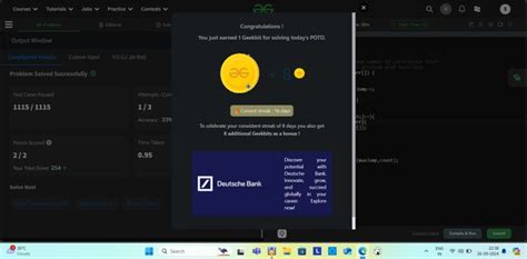 Subhasis Sethi On Linkedin Geekstreak2024 Deutschebank Codingchallenge Geeksforgeeks
