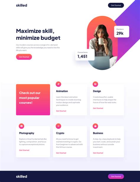frontend mentor skilled elearning landing page coding challenge solution