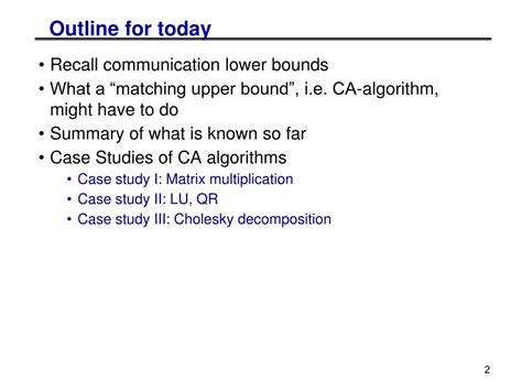 ppt communication avoiding algorithms for dense linear algebra