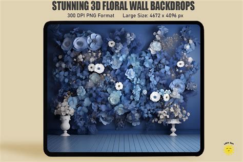 Stunning 3d Floral Wall Backdrop Graphic By Lazy Sun · Creative Fabrica