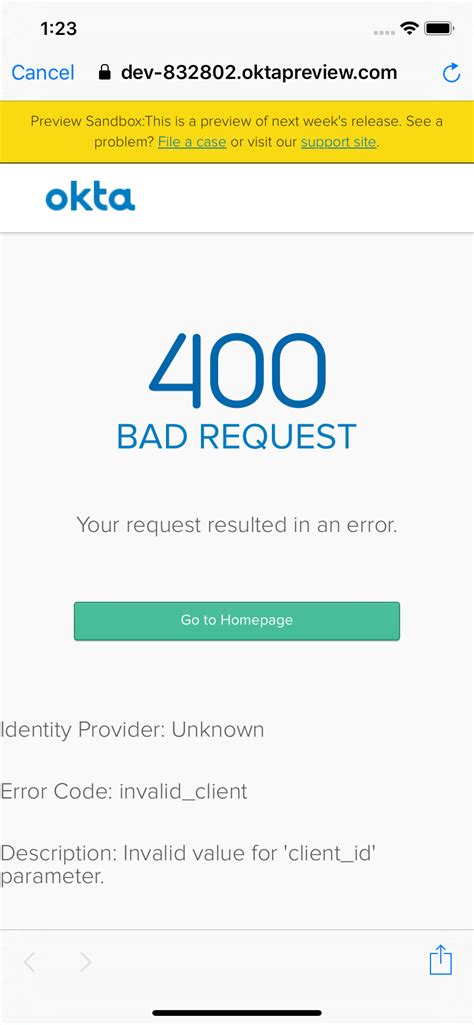 Swift Okta Authentication Failing In Ios App With Valid Details