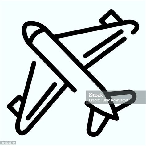 항공기 라인 아이콘입니다 흰색으로 분리된 비행기 그림 응용 프로그램을 위해 설계된 공기 윤곽선 스타일의 비행기 Eps 10 10