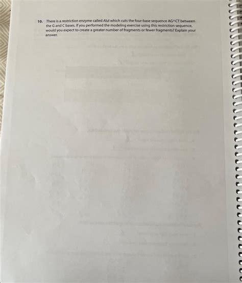 Solved Restriction Enzymes The Enzymes Used In This Activity