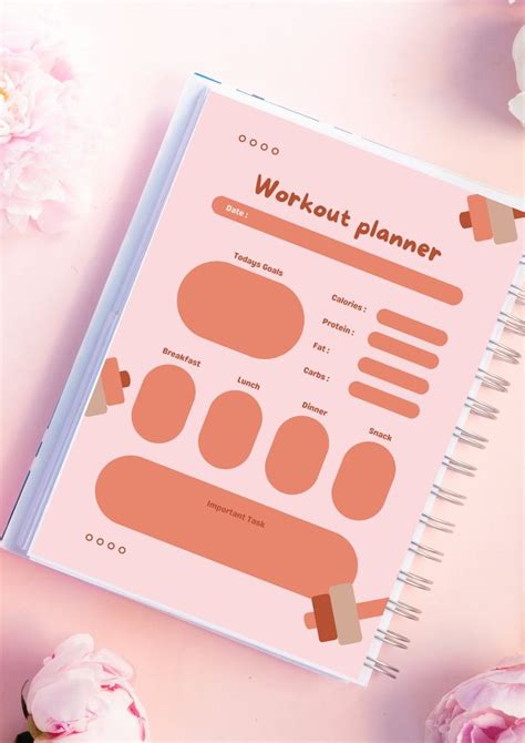 Fitness Printable Planner Digital Planner Workout Workout Planner