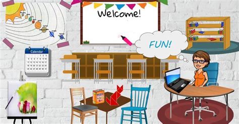 Interactive Elementary School Classroom Learn While Having Fun