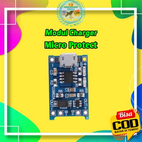 Jual Modul Charger Micro Protect Tp4056 Baterai Lithium Shopee Indonesia