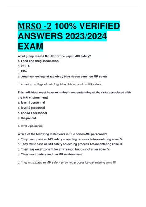 Mrso 2 100 Verified Answers 2023 2024 Exam Mrso Stuvia Us