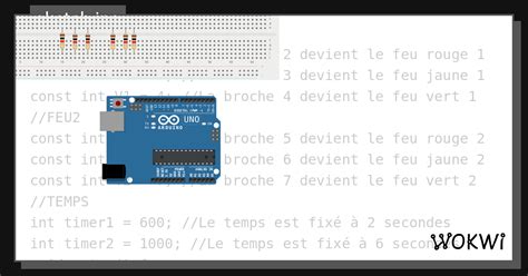 feu de circulation a deux voie wokwi esp32 stm32 arduino simulator
