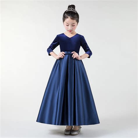妙妙屋～～現貨黑色 女童禮服 兒童長版洋裝 中大童鋼琴音樂會大提琴表演禮服 秋冬長禮服 Yahoo奇摩拍賣