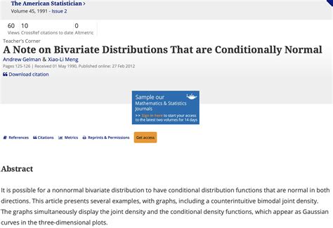 [1991] A Note On Bivariate Distributions That Are Conditionally Normal American Statistician