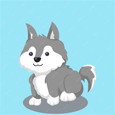 귀여운 늑대 캐릭터 디자인 일러스트 프리미엄 벡터