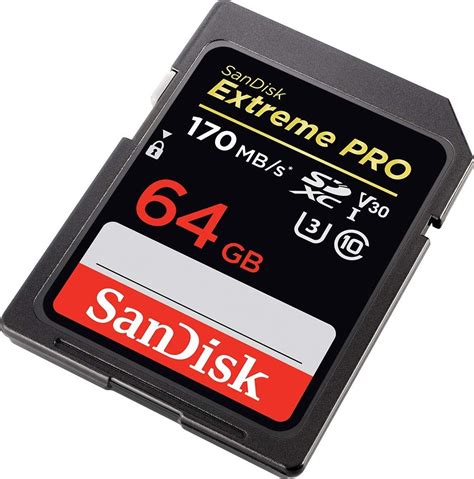 Sandisk Extreme Pro Sdxc Card 64 Gb 170 Mbs V30 Uhs I U3 Sdsdxxy
