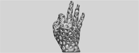 3d Printed Voronoi Hand By Miketon Mike Pinshape