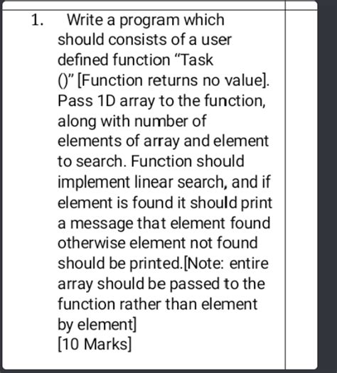 Solved 1 Write A Program Which Should Consists Of A User