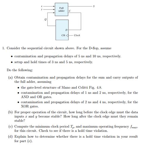 Solved Consider The Sequential Circuit Shown Above For Chegg