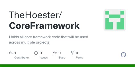 GitHub TheHoester CoreFramework Holds All Core Framework Code That Will Be Used Across