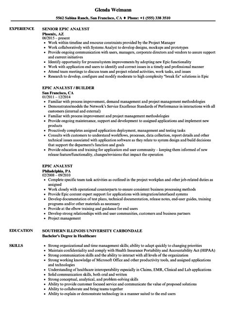 Epic Analyst Professional Summary On Sale