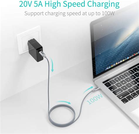 Choetech W Usb C To Usb C Braided Cable Meter Length V A
