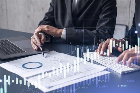 Premium Photo Two Traders Man And Woman Researching Historic Data To Predict Stock Market