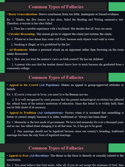 Common Types Of Fallacies Pdf Logic