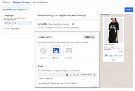 Whatsapp Message Template Woztell Platform Documentation