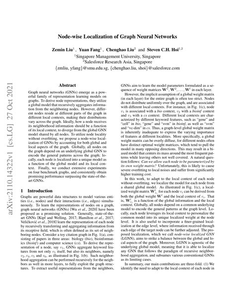 Pdf Node Wise Localization Of Graph Neural Networks