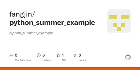 Github Fangjinpythonsummerexample Pythonsummerexample
