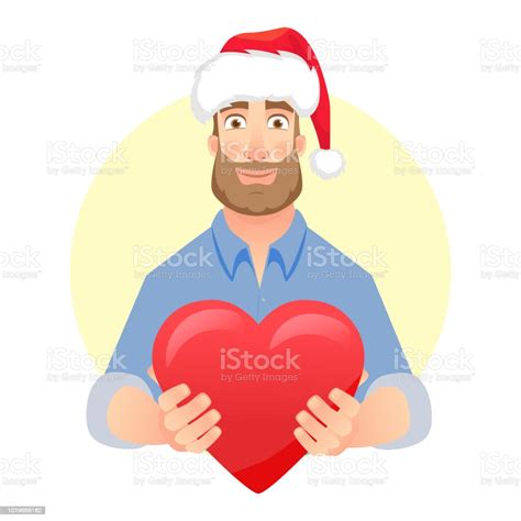 산타 클로스 모자에서 사업가입니다 남자 마음을 제공합니다 자선 아이콘 벡터입니다 자선 개념 가족에 대한 스톡 벡터 아트 및 기타 이미지 Istock