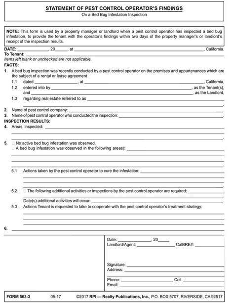Pest Control Inspection Report Template