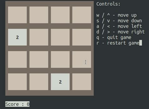 Just Finished 2048 Game Implemented In C Source Code Github