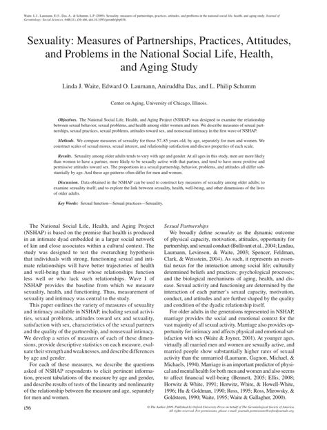 PDF Sexuality Measures Of Partnerships Practices Attitudes And Problems In The National