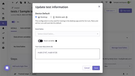 integrating with test case management tools mabl help