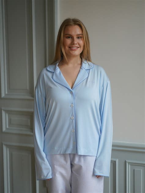 Go Slow Pj Shirt Blue Blue Djerf Avenue