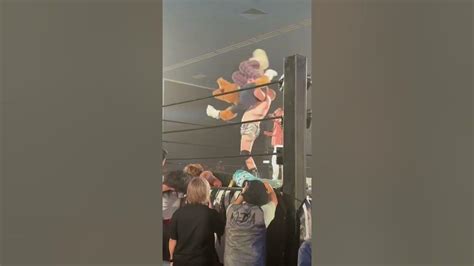 Big Sam Powerbombs A Furry Fozzy Cat At Hong Kong Wrestling Show