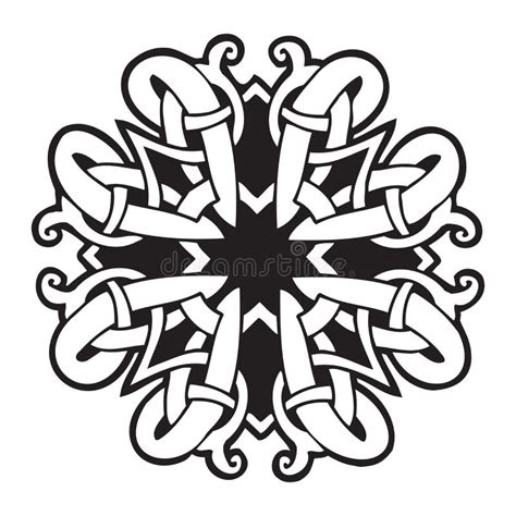 Decorative Irish Celtic Knot Cross Tattoo Stock Vector Illustration