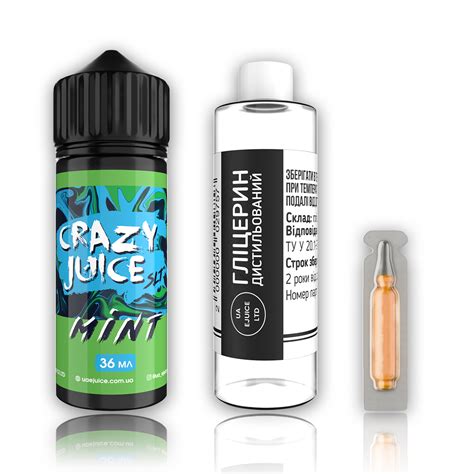 Набір органічної рідини Crazy Juice Mint Мята 120 мл 3 мг купити за низькою ціною в Києві та