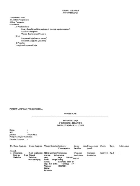 Format Program Kerja Pdf