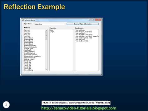 sql server and c video tutorial part 54 reflection example