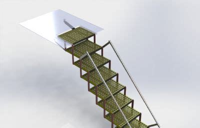 阁楼用剪式可折叠梯子3D数模 机械工具模型下载 摩尔网CGMOL