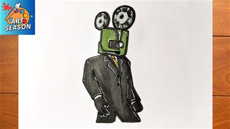 How To Draw Large Projector Man Skibidi Toilet