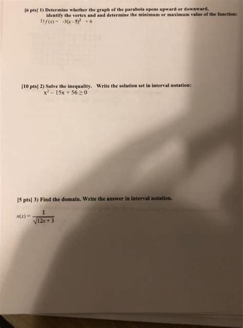 Solved 6 Pts 1 Determine Whether The Graph Of The Chegg Com