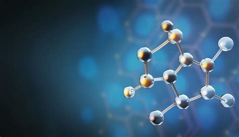 Premium Ai Image Horizontal Banner Background With Molecular