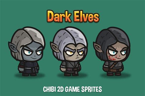 Dark Elves Chibi D Game Sprites CraftPix Net