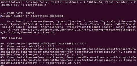 Rhocentralfoam Maximum Number Of Iterations Exceeded